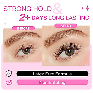 CALAILIS Lash Glue, Cluster Lash Glue for DIY Lash Extensions Super Strong Hold 48 Hours Long Lasting Lash Extension Glue for Lash Cluster Waterproof Non-Irritating Fast Drying Lash Glue