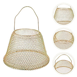 Housoutil Portable Egg Basket Telescopic Iron Wire Shopping