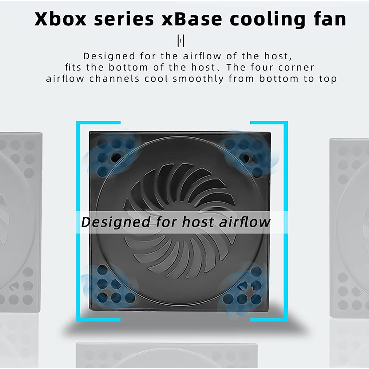 Raryars Cooling Fan for Xbox Series X with 3 USB Port Xbox Series X External Cooler Turbo Temperature Control Fan Console Standing Mount Cooling System