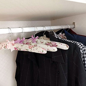 Fazanwey Padded Hangers for Clothes Satin Hangers Clothes Hangers Padded Hangers for Women Sweaters (Floral-5pcs)