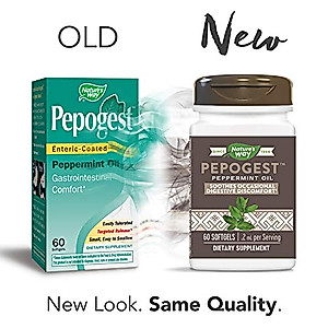 Nature's Way Pepogest Enteric-Coated Peppermint Oil, Gastrointestinal Comfort, 60 Count (Pack of 2)