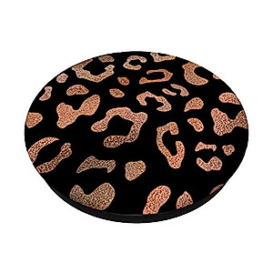 Rose Leopard Cheetah Black PopSockets Swappable PopGrip