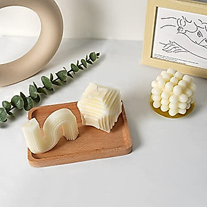 3 Pcs Scented Candle Bubble Candle Scented Candles Art Decorative Handmade for Home Decoration,Spa,Yoga,Wedding,Birthday,Christmas Gift (U-Shaped&Geometric&Bubble Cube)