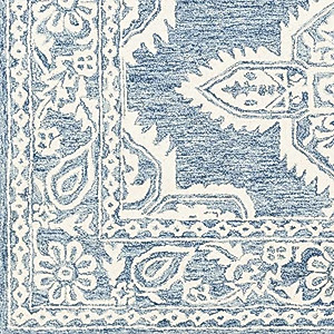 Hauteloom Passaic Wool Living Room, Bedroom Area Rug - Bohemian/Global - Blue, Beige - 8' x 10'