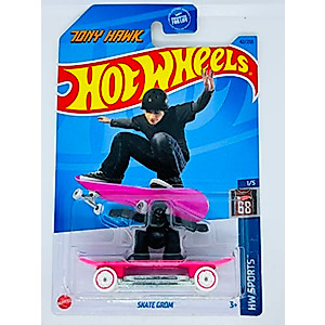 Hot Wheels - Skate GROM - HW Sports 1/5 - Pink - 2023 - Mint/NrMint Ships Bubble Wrapped in a Sized Box