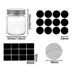 IMMTTYY 12Pack 2OZ Mini Wide Mouth Mason Jar Shot Glasses with Metal Lids, Perfect for home bar, man cave or she shed Great stocking stuffer, party favor, Honey, Jam, Jelly, with 24 Labels