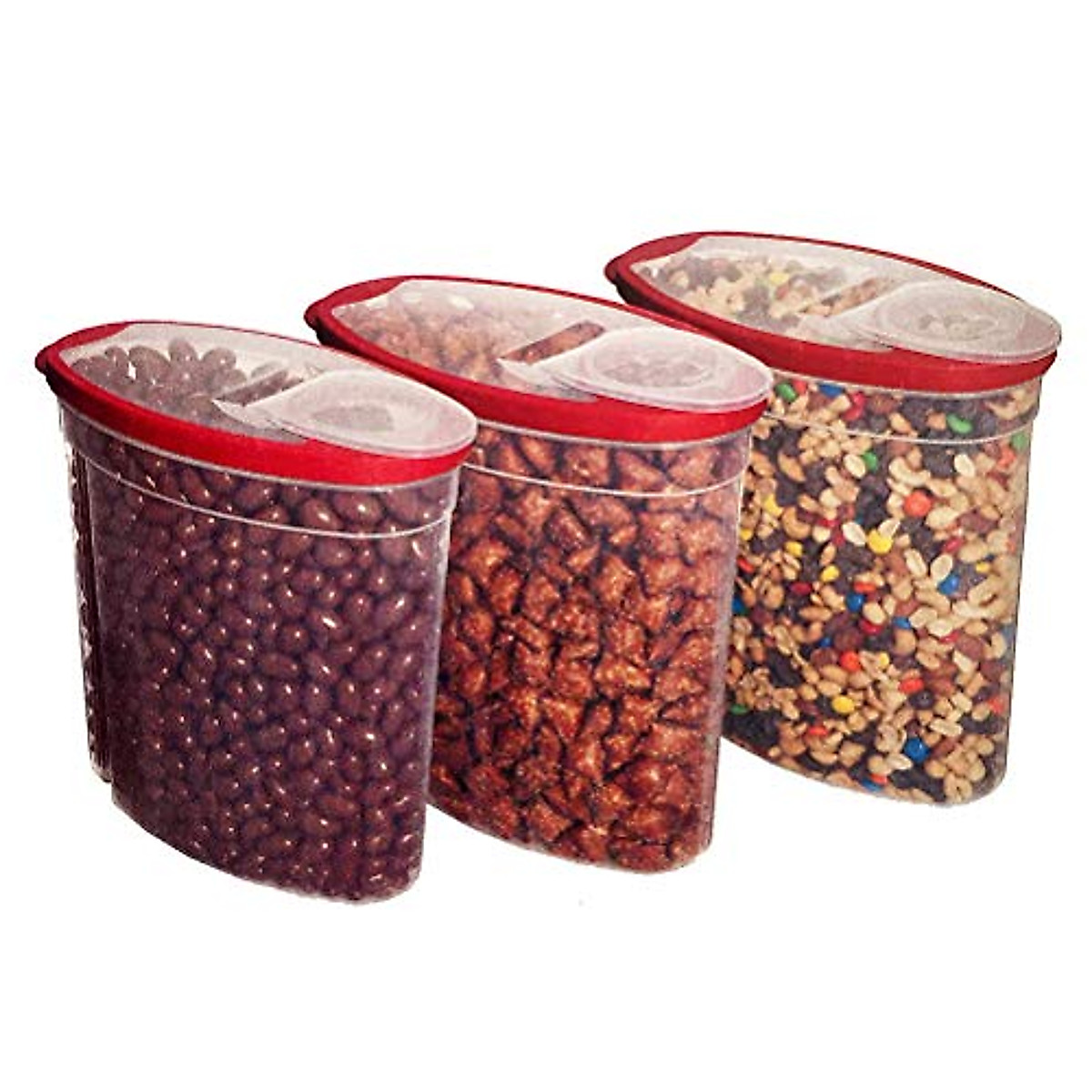 Rubbermaid 745176257628 Cereal/Snack Storage Container Each 1.5 Gal 3-Pack, 1.5 Gallon, Red