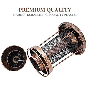 Twinkle Star Wild Bird Feeder Hanging for Garden Yard Outside Decoration, Panorama Gazebo Birdfeeder, Lighthouse Shaped (Copper Red)