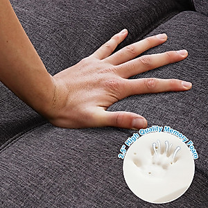 MUUEGM Modern lounge Sofa Bed, Dark Gray Linen Fabric Futon Couch, Convertible Foldable Memory Foam Sofa Bed, Small Sofa Bed with Loveseats for Living Room.(Dark Gray,Fabric)