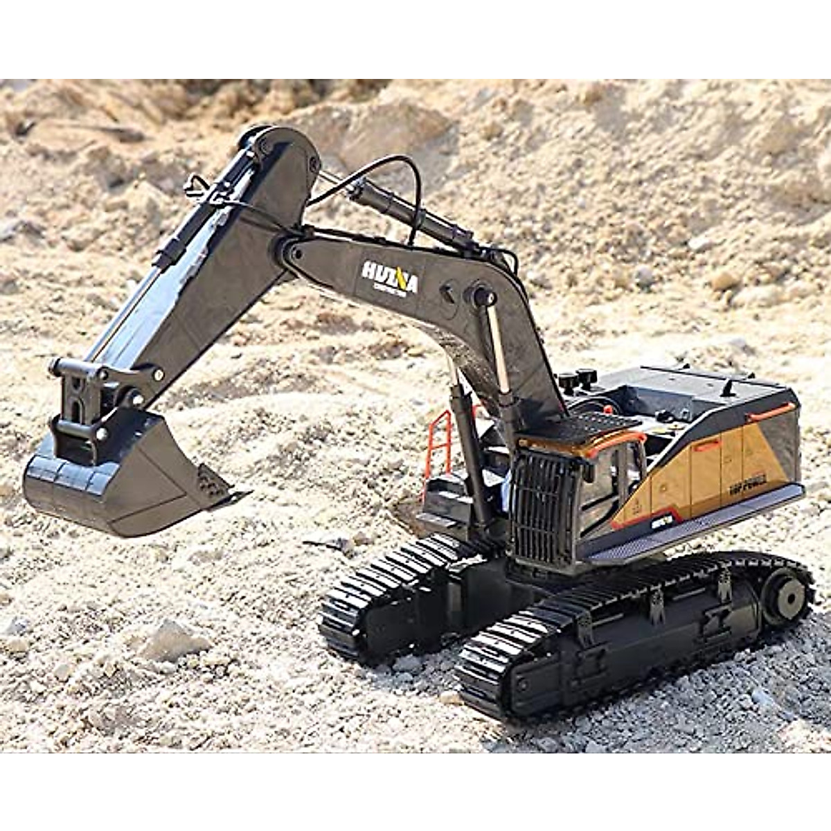 Gemini&Genius Excavator Toy for Kids, Metal Construction Vehicle Track Excavator Toy 1/50 Digger Vehicle Toy, Multi-Articular Movable Excavator Arm and 360 Degree Rotate Cab Truck Toy for Kids