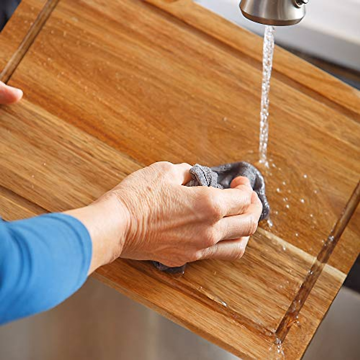 Glad Acacia Wood Cutting Board with Juice Grooves | Reversible Solid Butcher Block and Charcuterie Tray | Home Kitchen Supplies for Chopping and Serving