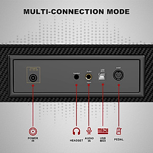 UMOMO UMO-713 88 Key Weighted Keyboard Piano with Thick Triangular Metal Stand, Beginner Digital Piano Full Size Heavy Hammer Weighted Action Electric Piano Keyboard with MIDI, Black
