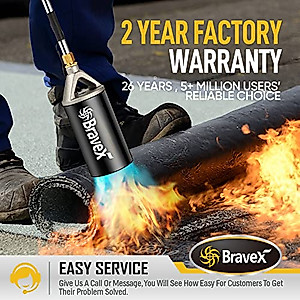 Propane Torch Weed Torch Weed Burner - Electronic Automatic Ignition, 800 000 BTU Propane Weed Torch with 10FT Hose, Push Button Electronic Spark Generating Powered by AAA Battery (not include）