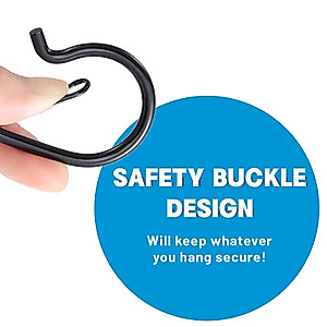 30 pcs Q-Hanger Hooks, Black, for Outdoor String Lights - Christmas Lights Hanger Hooks, Outdoor Wire and New Year Party, Fairy Lights Plants Wind Chimes Decoration Hanging Safety Buckle Design (30)