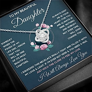 Daughter Gift From Mom Mother Daughter Necklace Birthday Graduation Christmas Jewelry Gifts For My Beautiful Daugther Adult Daughter with Message Card and Gift Box. Gift for Daughter. Daughter Gift. Necklace for Daughter Gift (Standard Box, Chapters Squee