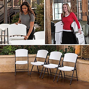 Lifetime 22804 Classic Commercial Folding Chair, White Granite, 1-pack