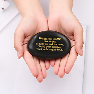 Father's Day Gifts, Gifts for Dad, Birthday Gifts for Dad, Dad Birthday Gifts Wallet Card, Engraved Rock with Words, Rare Unique Gift for Your DAD, Your HERO.