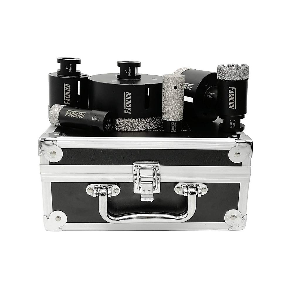 FACHLICH Diamond Hole Saw Kit Tile Hole Saw Kit 25/35/51/65/102mm/25F Diamond Core Drill Bits Set for Porcelain Tile Granite Marble Masonry Brick