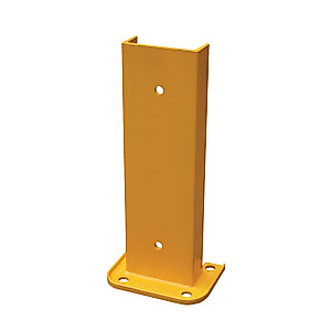 Vestil G6-18 Structural Steel Rack Guard, 4 Mounting Holes, 18-1/4" Height, Base Measures 8-1/16" x 6", Safety Yellow