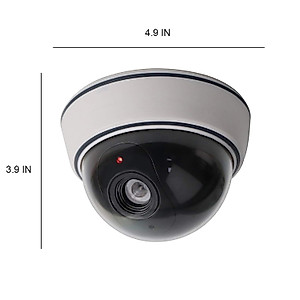 Lebote (4 Pack) Fake Dummy Security Camera CCTV Dome Camera with Flashing Red LED Light Dummy Surveillance Camera Outdoor Indoor Use for Home Security
