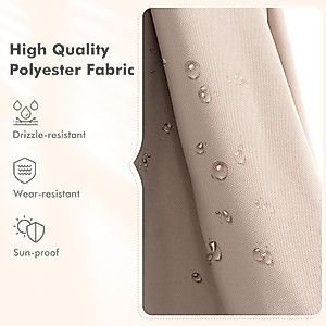 Tangkula 9.5 FT Cantilever Patio Umbrella, Outdoor Square Offset Umbrella with 360癛otation, Heavy Duty Patio Hanging Umbrella with Cross Base for Garden Deck Pool Backyard (Beige)