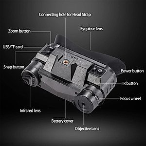 ZIYOUHU Digital Infrared Night Vision Goggles Adults,Night Vision Binoculars for Helmet-FHD Night Vision Goggles Military for Viewing 100% Darkness Night Vision Scope for Hunting & Surveillance