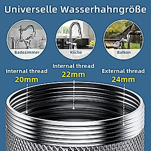 Faucet Extender Aerator Attachment, Sink Faucet Universal 1440 Rotation Sprayer Attachment, Kitchen Bathroom Faucet Extension（Black） (Silver)