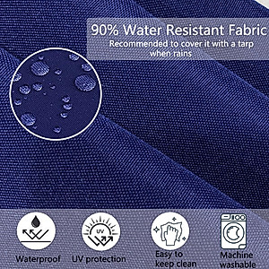 Sqodok Outdoor Cushion Covers 14Pcs Patio Cushion Slipcovers, Replacement Waterproof with Zipper for 6-Seaters Sofa, Outdoor Furniture Cushion Slipcovers Set Seat and Back, Covers Only, Dark Blue