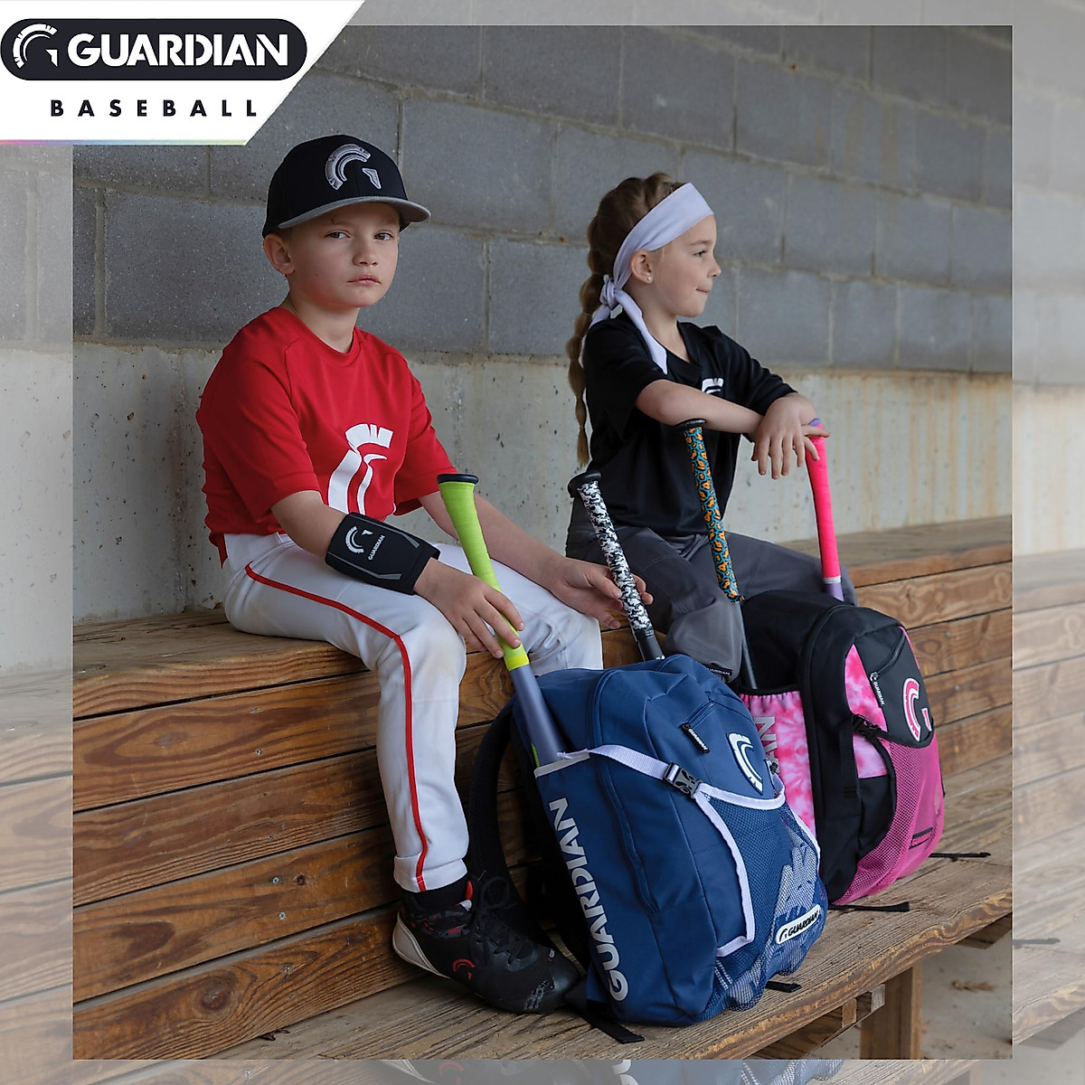 Guardian Baseball Backpack for Youth, Softball Bag for Girls, Durable Bat Bags Baseball Youth Boys and Girls, TBall Bag – Includes Hook to Hang on Fence - Navy/White
