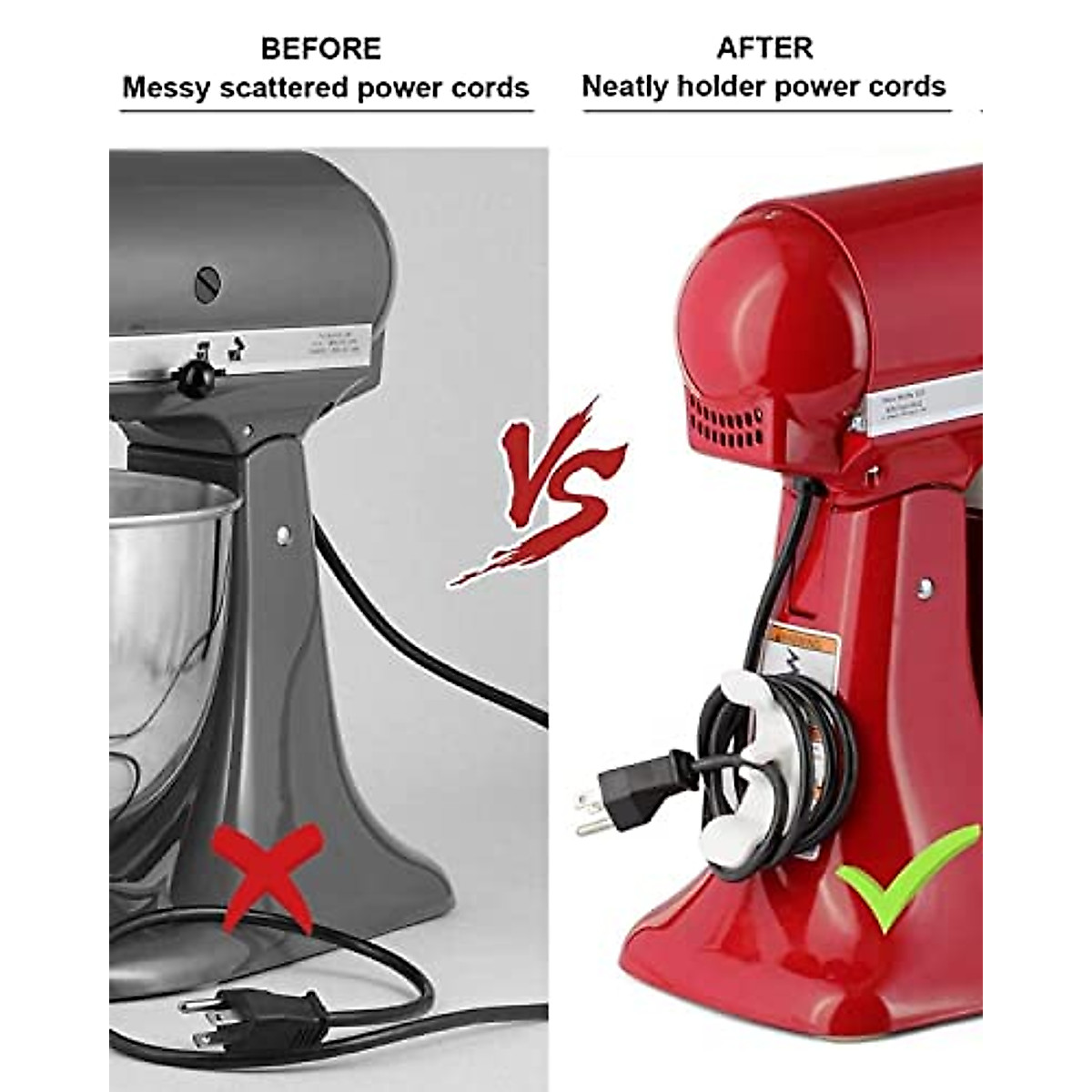 Cord Organizer for Kitchen Appliances 6 Pack Adhesive Cord Winder Wrapper Holder Cable Organizer for Small Home Appliances on Mixer,Blender,Coffee Maker