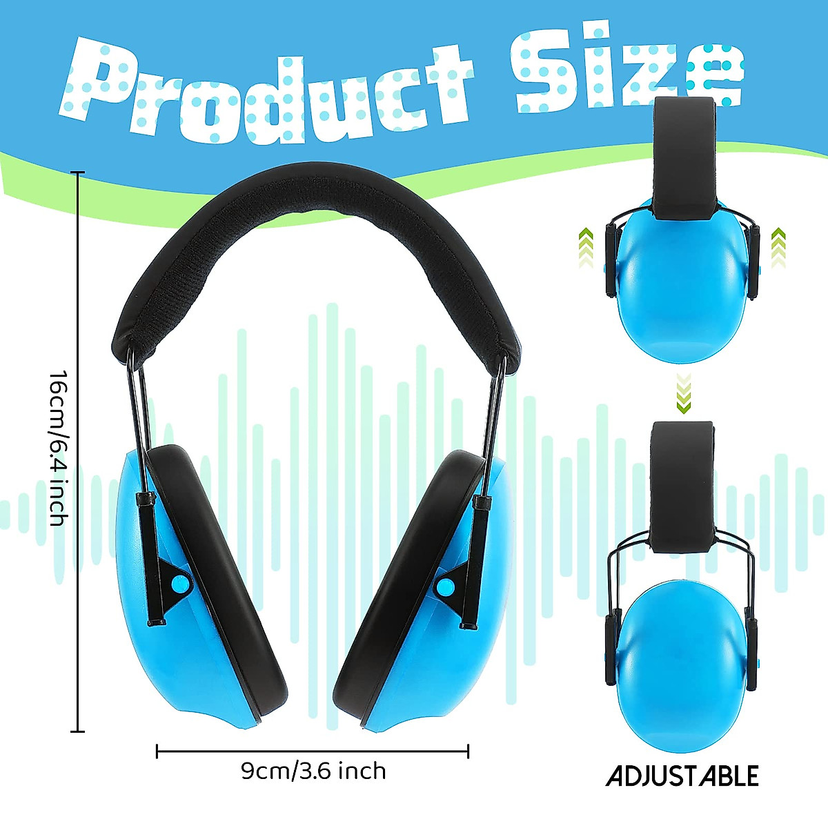 Amylove 12 Pcs Kids Ear Protection Noise Cancelling Headphones Ear Muffs Bulk 27db Sensory Headphones Noise Reduction Hearing Protection Earmuffs for Autism Concert (Classic Style, Blue Green Color)