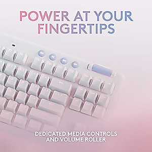 Logitech G713 Wired Mechanical Gaming Keyboard with LIGHTSYNC RGB Lighting, Tactile Switches (GX Brown), and Keyboard Palm Rest, PC and Mac Compatible - White Mist