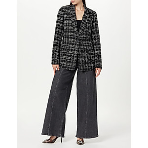 The Drop Women's Blake Long Blazer, Black Boucle, Small