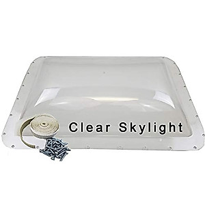 Class A Customs | RV Camper Trailer Clear Skylight 18 x 26 OD / 14 x 22 ID - Includes Putty and Screws | CESL-100-PS