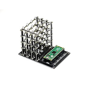 Pico Cube 4x4x4 64 LED Cube Kit for Raspberry Pi Pico (Assembled, Green)