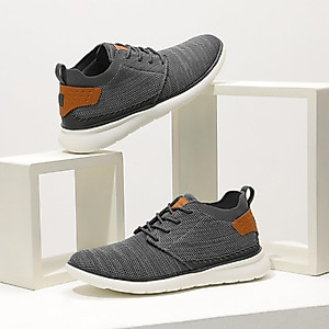 Bruno Marc Mens Mesh Fabric Fashion Sneakers Casual Oxfords Lightweight Breathable Versatile Walking Shoes, Dark/Grey - 9 (Zero-01)