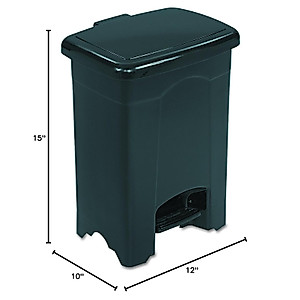 Safco Products 9710BL Plastic Step-On Waste Receptacle, 4-Gallon, Black