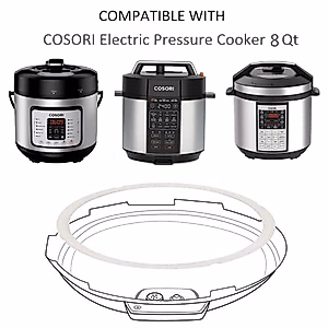 Silicone Sealing Ring for COSORI 8 Qt Pressure Cooker 100% Silicone Replacement Gasket Seal Rings for 8 Quart COSORI Multifunctional Programmable Pressure Cooker Accessories 2-Pack