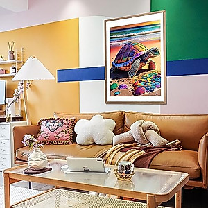 Buewutiry Turtle Diamond Painting Kits for Adults, 5D Diamond Art Kits for Adults, 12x16 Inch DIY Full Drill Diamond Dots Paintings Craft for Home Wall Art Decor