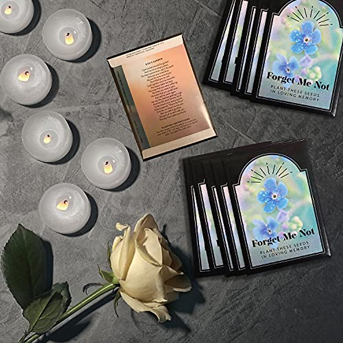 Funeral Favors Forget Me Not Memorial Seed Packets - 50 Individual Seed Packets - Celebration of Life