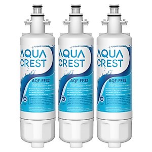 AQUA CREST 469690 ADQ36006101 Refrigerator Water Filter, Replacement for LG® LT700P®, Kenmore® 9690, 46-9690, ADQ36006102, LFXS30766S, HDX FML-3, RFC1200A, PL-500, 3 Pack