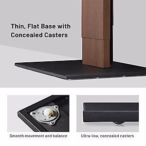 WALL V5 Low Type | Japanese Rolling Portable Free-Standing 32-80 Inch Universal TV Stand with Concealed Caster Wheels | Satin White