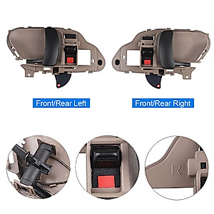 JDMON Interior Door Handles Replacement for Chevy GMC C1500 C2500 C3500 K1500 K2500 Tahoe 1995-2000 Left Driver & Right Passenger Inside Inner Door Handle Set Replacement for 15708044 15708043 Tan