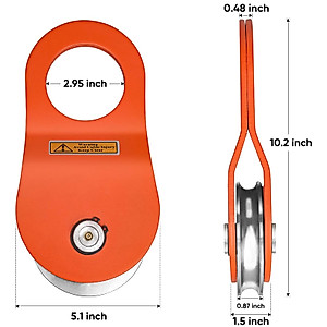 TICONN 10 Ton Winch Snatch Block Towing Pulley Blocks 22,000 LBS Capacity, Heavy Duty Offroad Recovery Accessory for Truck, Tractor, ATV & UTV
