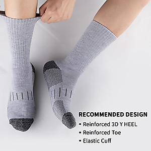 Heatuff Men’s Crew Athletic Socks Cushioned Moisture Wicking Work Boot Socks for All Seasons (6 Pairs)