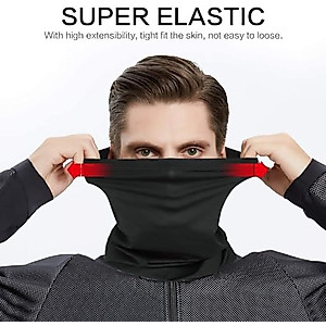SUNLAND Breathable Gaiter Face Mask Neck Gaiter Scarf Dust Sun Protection Face Cover Windproof Ideal For Running Cycling 3Pack Black