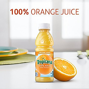 Tropicana 100% Orange Juice, 15.2 fl oz (Pack of 12) - Real Fruit Juices, Vitamin C Rich, No Added Sugars, No Artificial Flavors