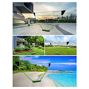 Peak Fits Portable Badminton Net Set,Folding Volleyball Badminton Net,4 Professional Graphite Badminton Racket,8 Racket Grip Tape,4 Shuttlecocks,Family Game,Kids Gift,Backyard Sports