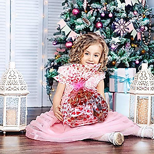 Zonon 20 Pcs Valentine Cellophane Bags 35 x 23 In Valentine Basket Bags Heart Printed Cellophane Wrap red Basket Bags Large Cellophane Bags for Baskets, Weddings (Heart Style)