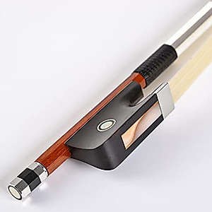 WinsterBow Brazilwood Ebony Violin Viola Cello Bow Full Size Ebony Frog with Natural Horsehair (viola Bow 4/4)